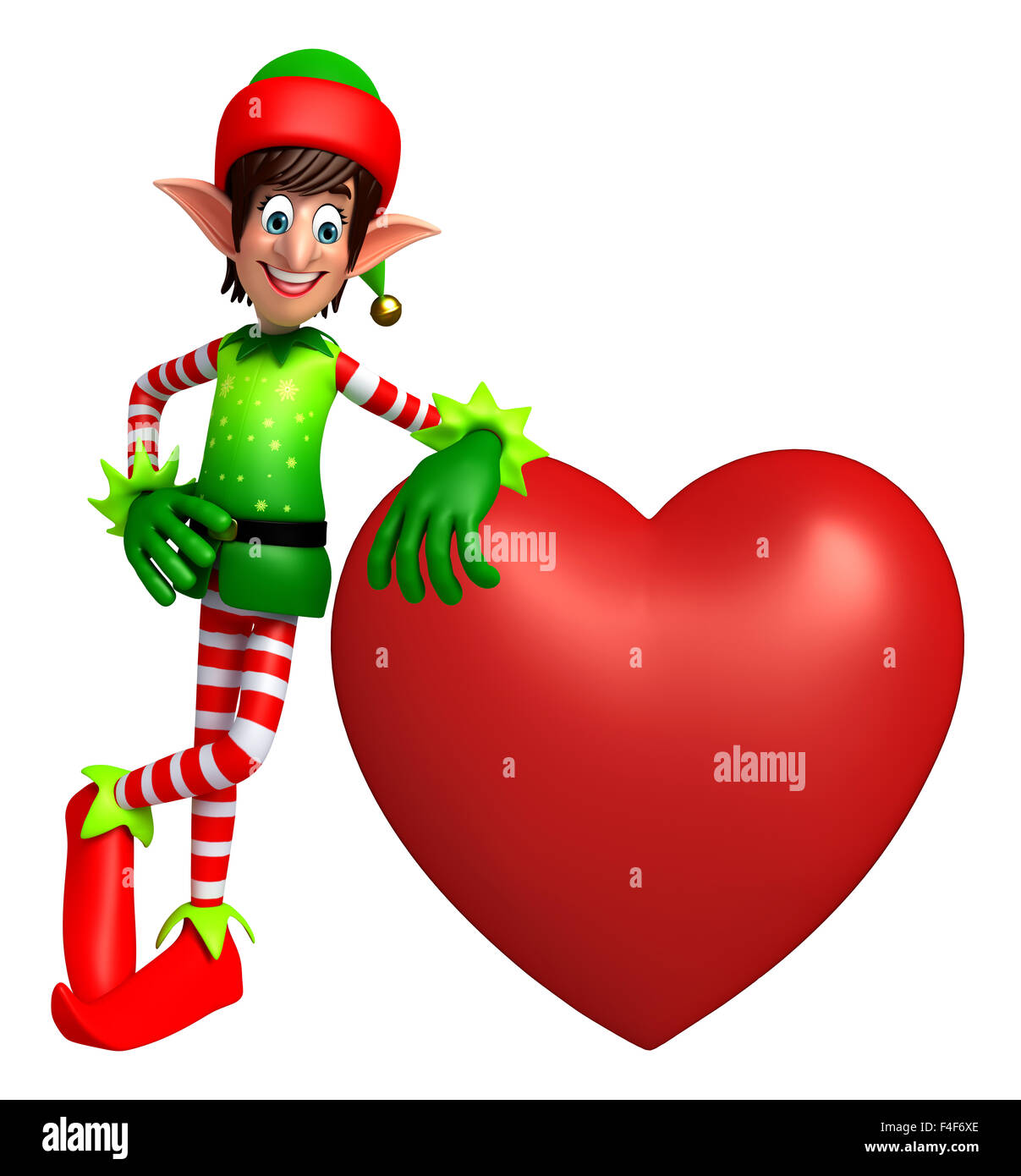 3d rendered illustration of elves with heart sign Stock Photo - Alamy