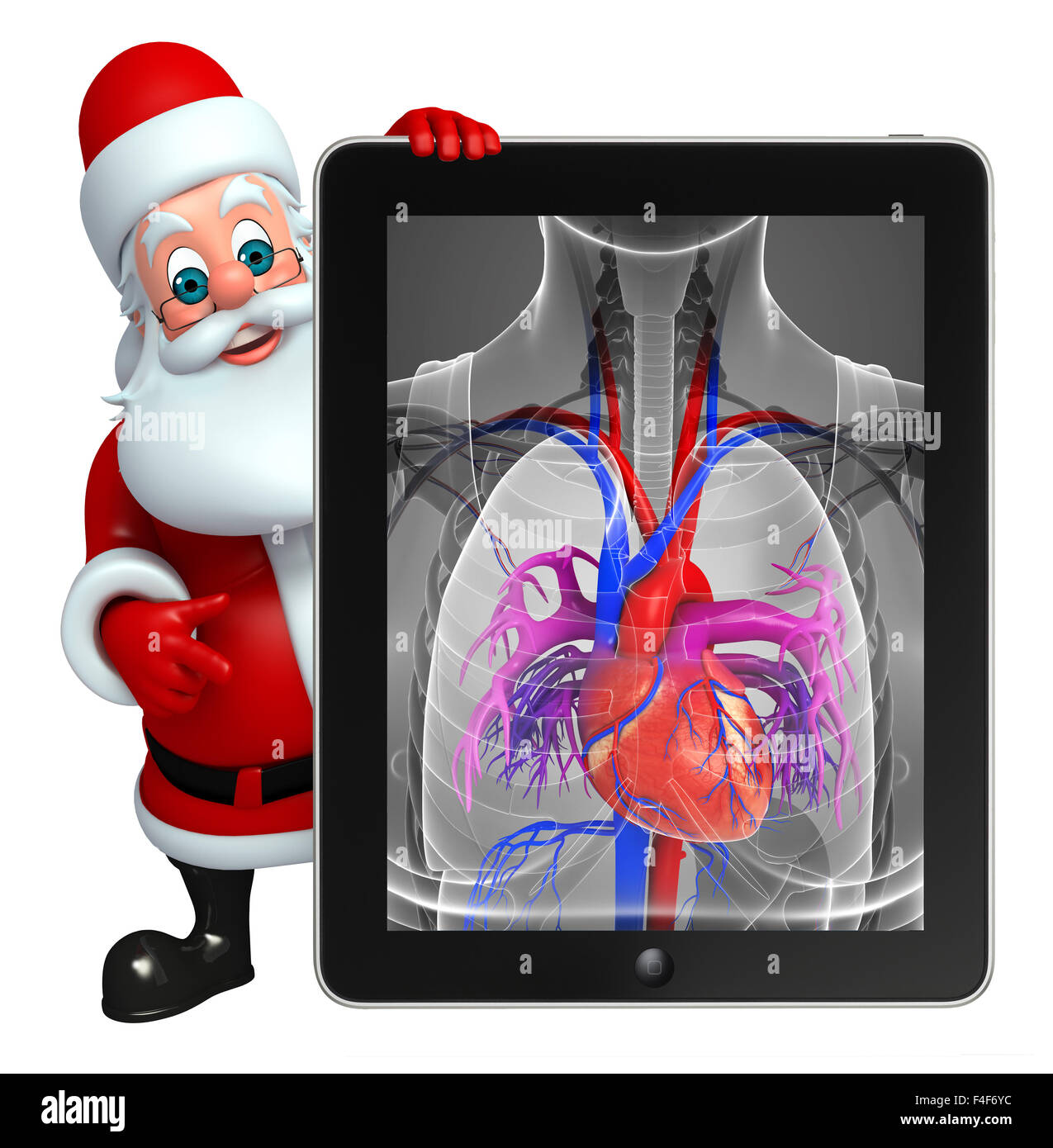3d rendered illustration of santa claus with anatomical xray Stock ...