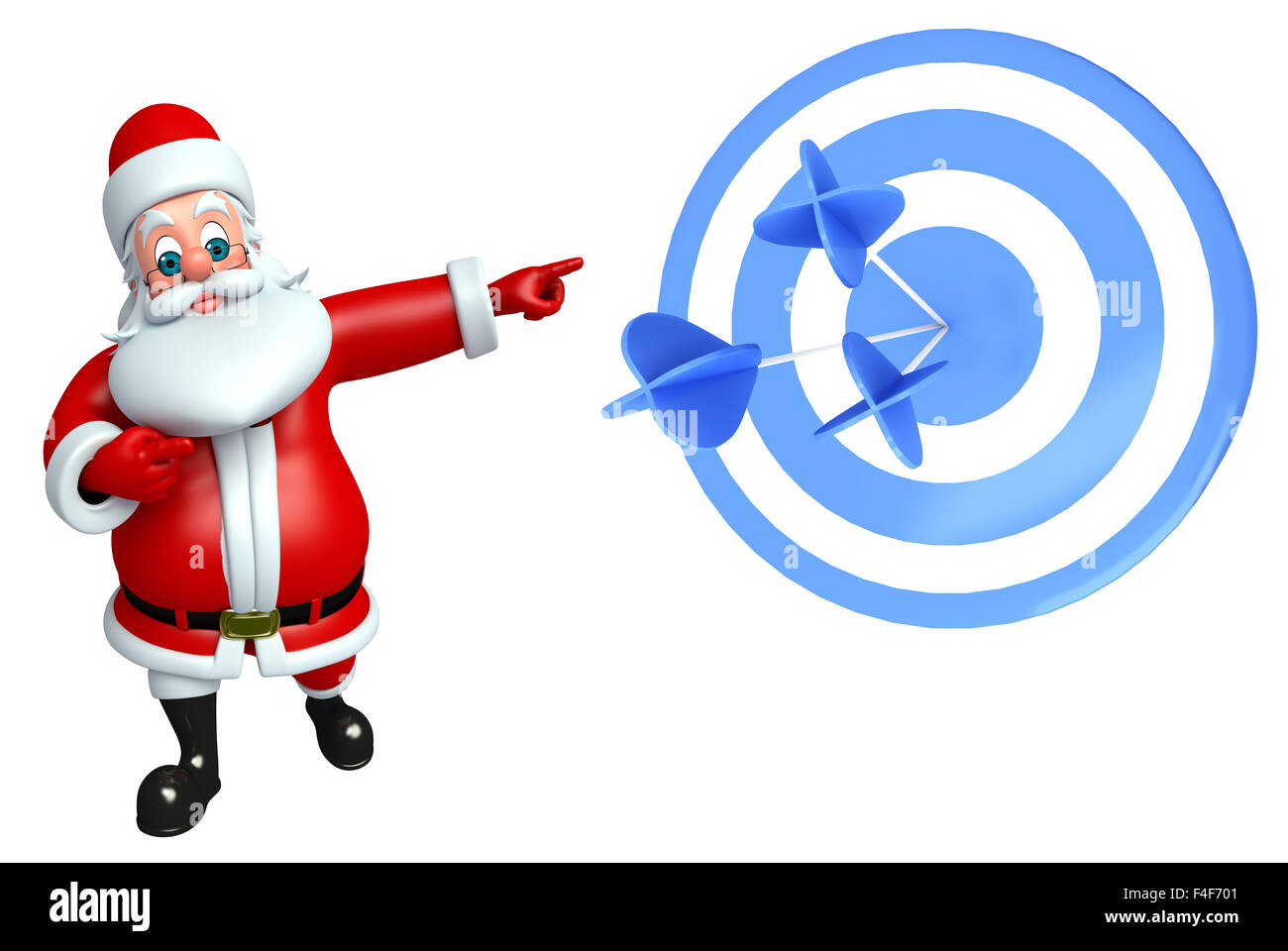 3d rendered illustration of santa claus with target board Stock Photo ...