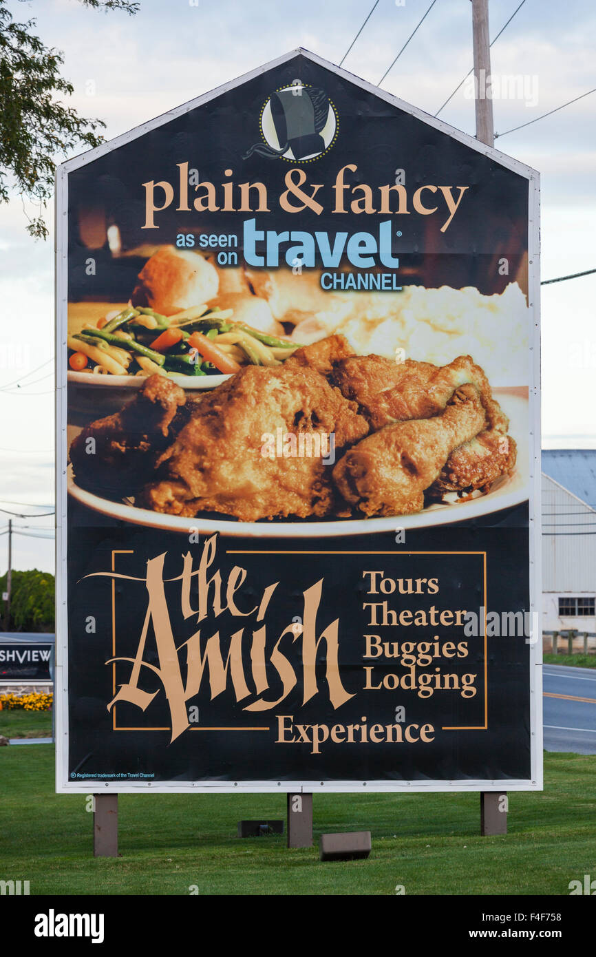 USA, Pennsylvania, Pennsylvania Dutch Country, Bird in Hand, sign for ...