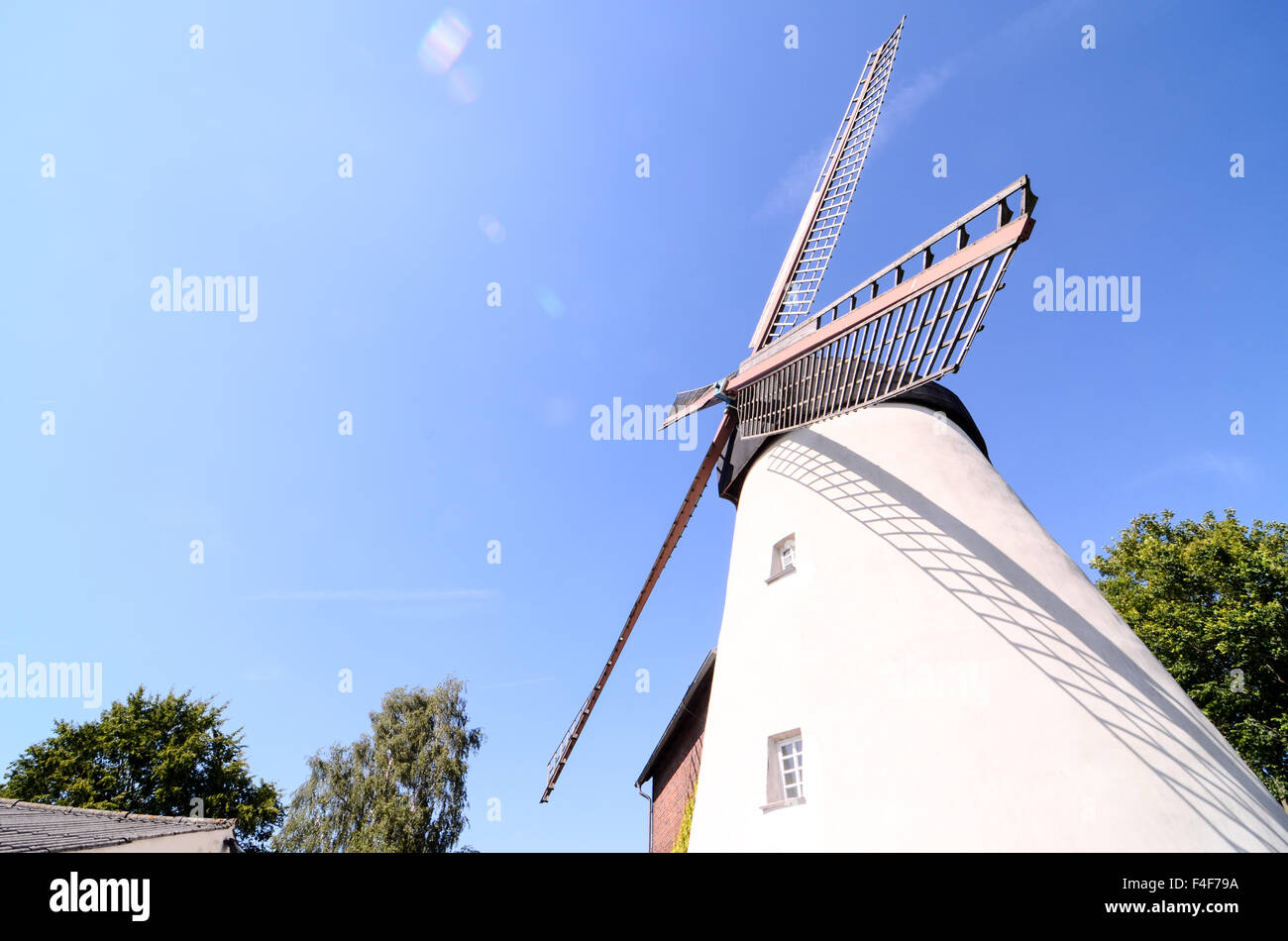 Traditional White Windmill Stock Photo - Alamy