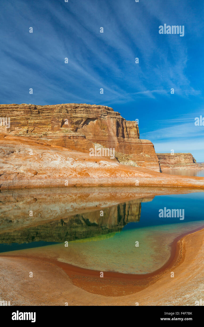 USA, Utah, Glen Canyon National Recreation Area. Reflections in pool of ...