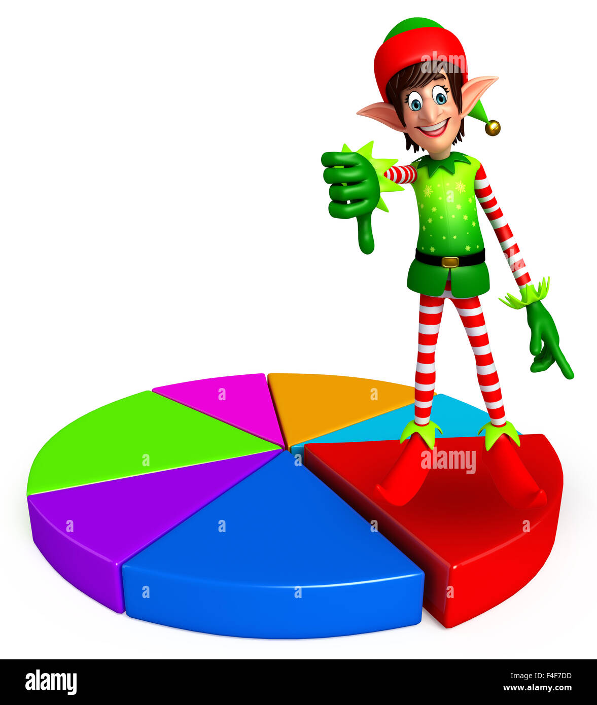 3d rendered illustration of elves with business graph Stock Photo - Alamy