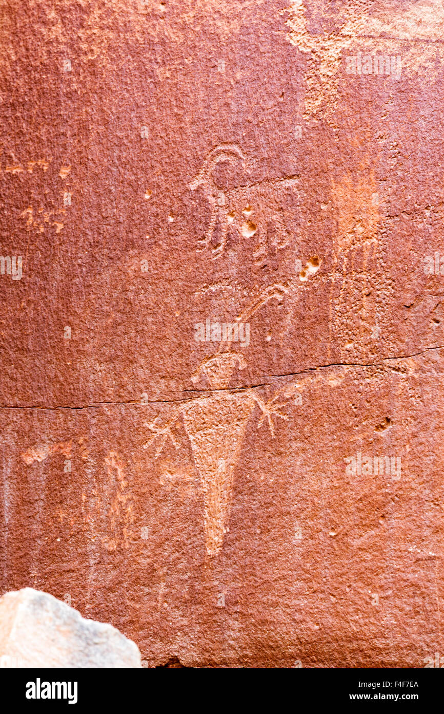 USA, Utah, Capitol Reef National Park, Fremont petroglyphs Stock Photo ...