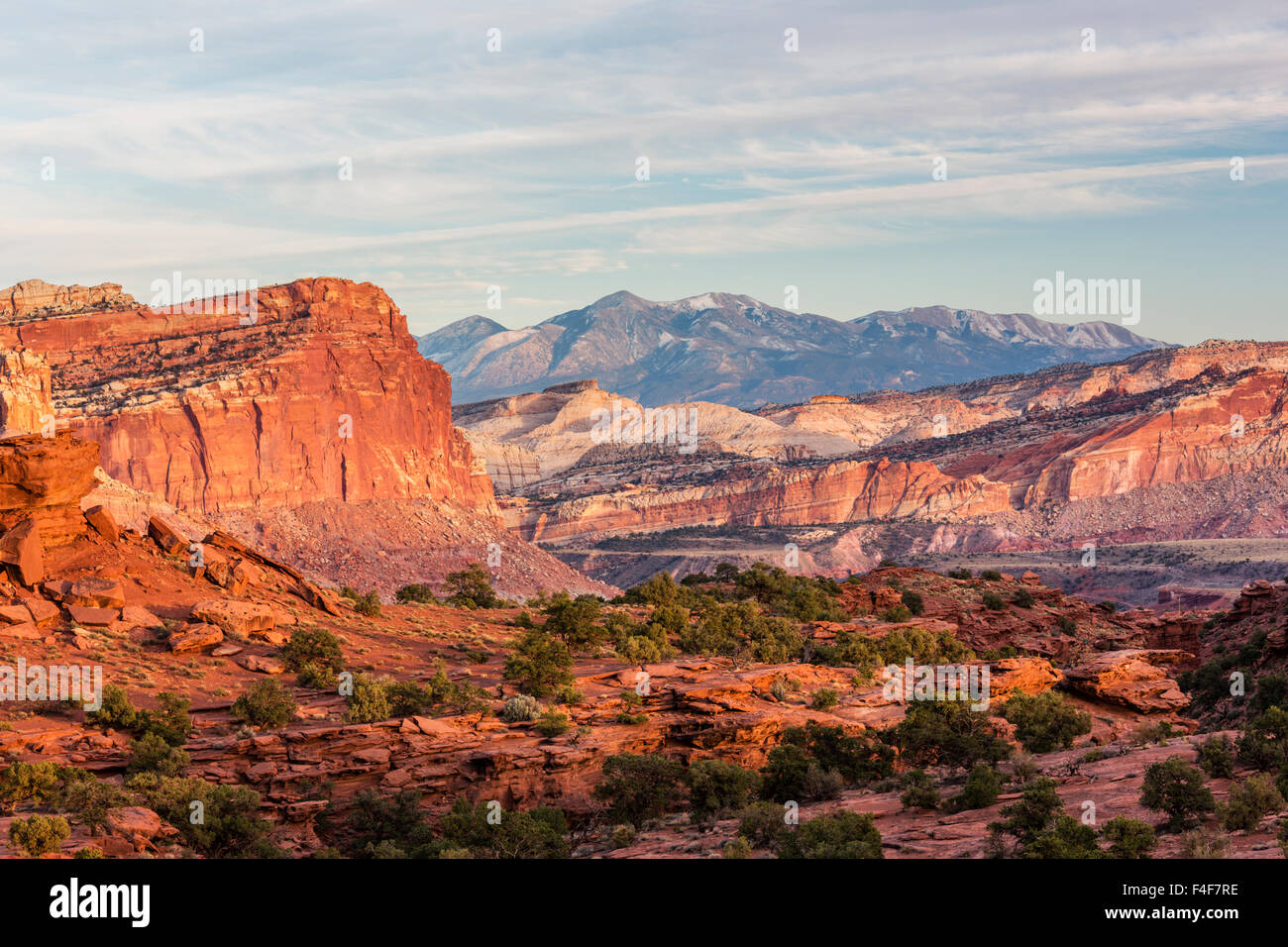 USA, Utah, Capitol Reef National Park, Waterpocket Fold formations ...