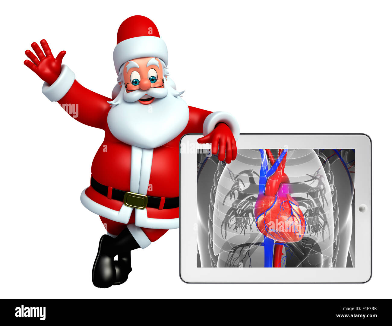 3d rendered illustration of santa claus with anatomical xray Stock ...