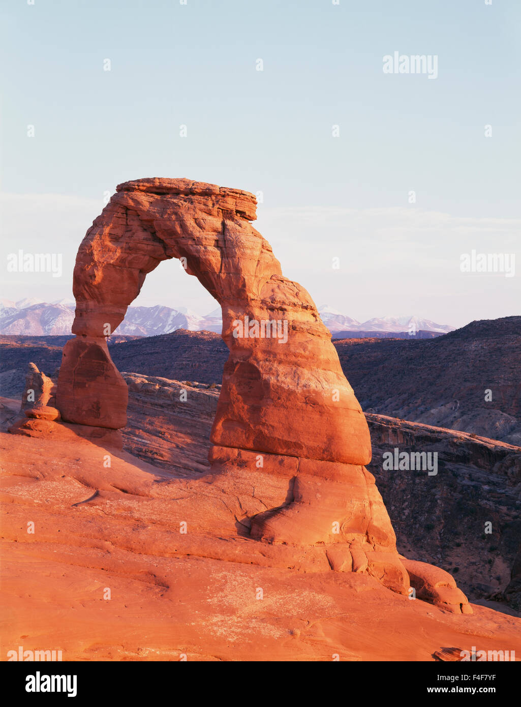 Utah, Arches National Park. Delicate Arch famous sandstone formation ...
