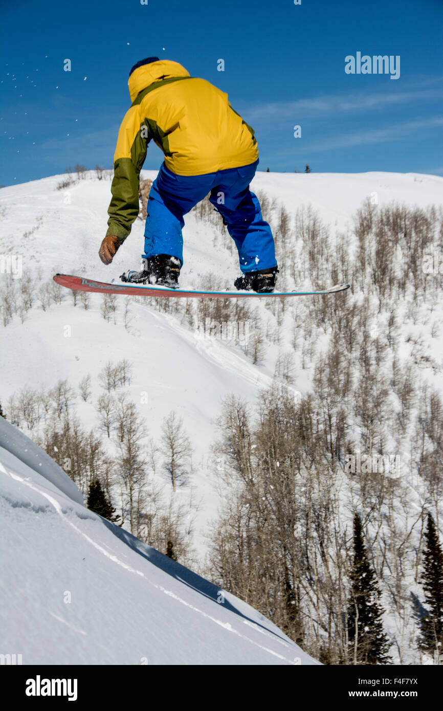 Getting air on Snowboard, Big Cottonwood (MR Stock Photo - Alamy