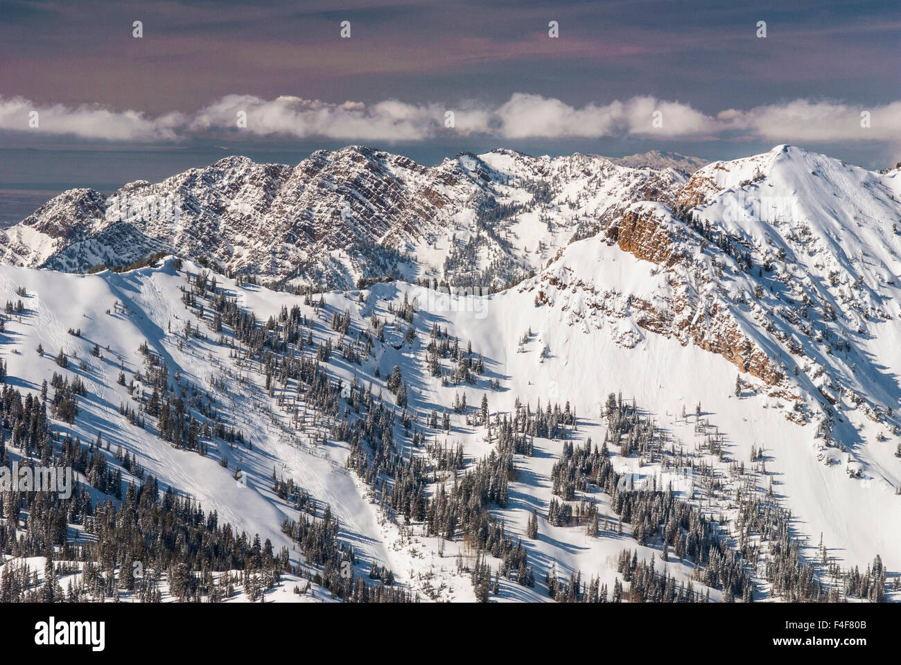 Ski Tracks Georges Bowl, and Cardiff, Kessler Peak, Big Cottonwood ...