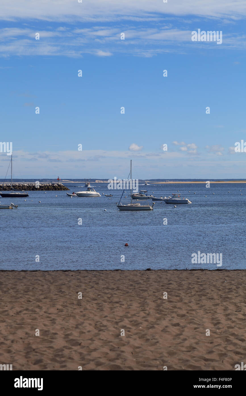 Provincetown, Massachusetts, Cape Cod pier and beach and ocean view ...