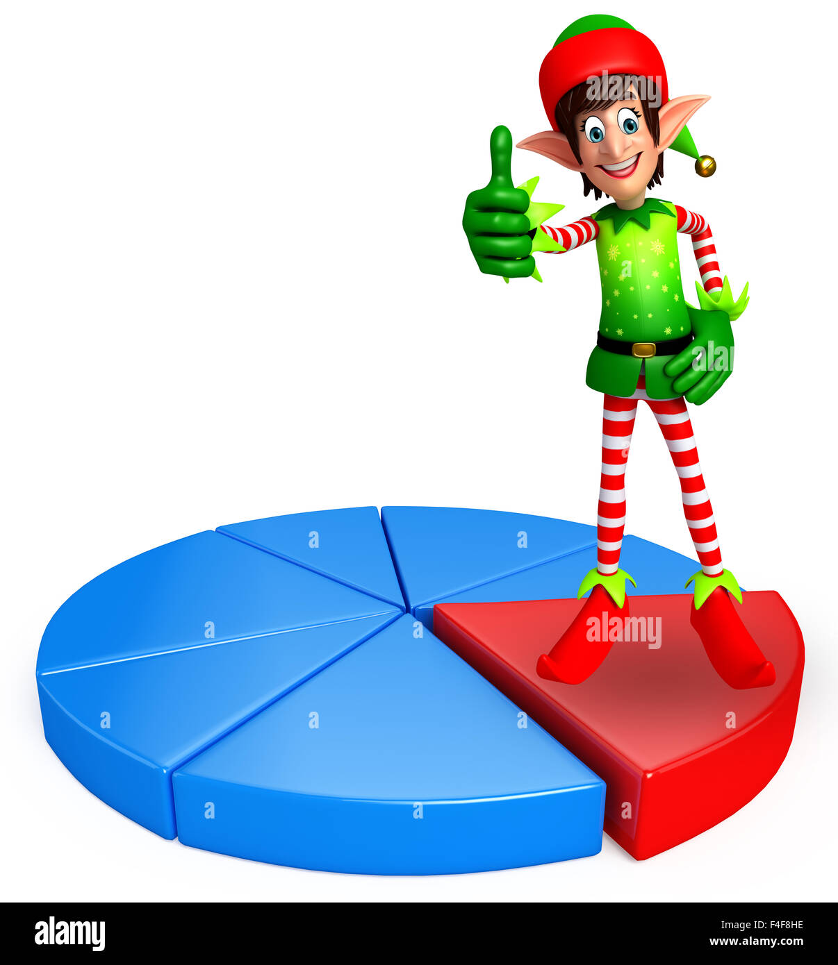 3d rendered illustration of elves with business graph Stock Photo - Alamy