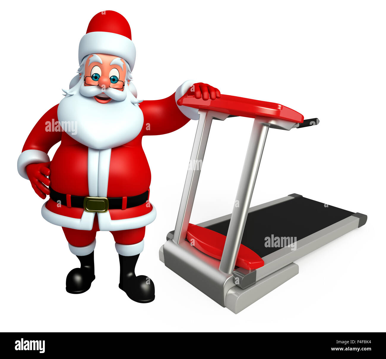 3d rendered illustration of santa claus with exrecising machine Stock ...