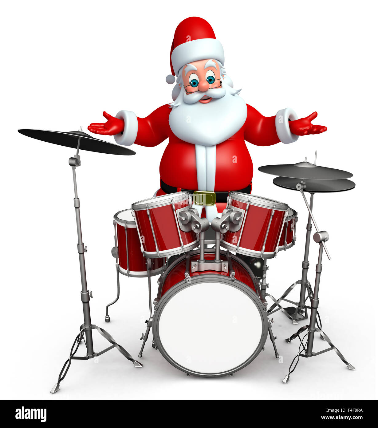 3d rendered illustration of santa claus with drum set Stock Photo - Alamy