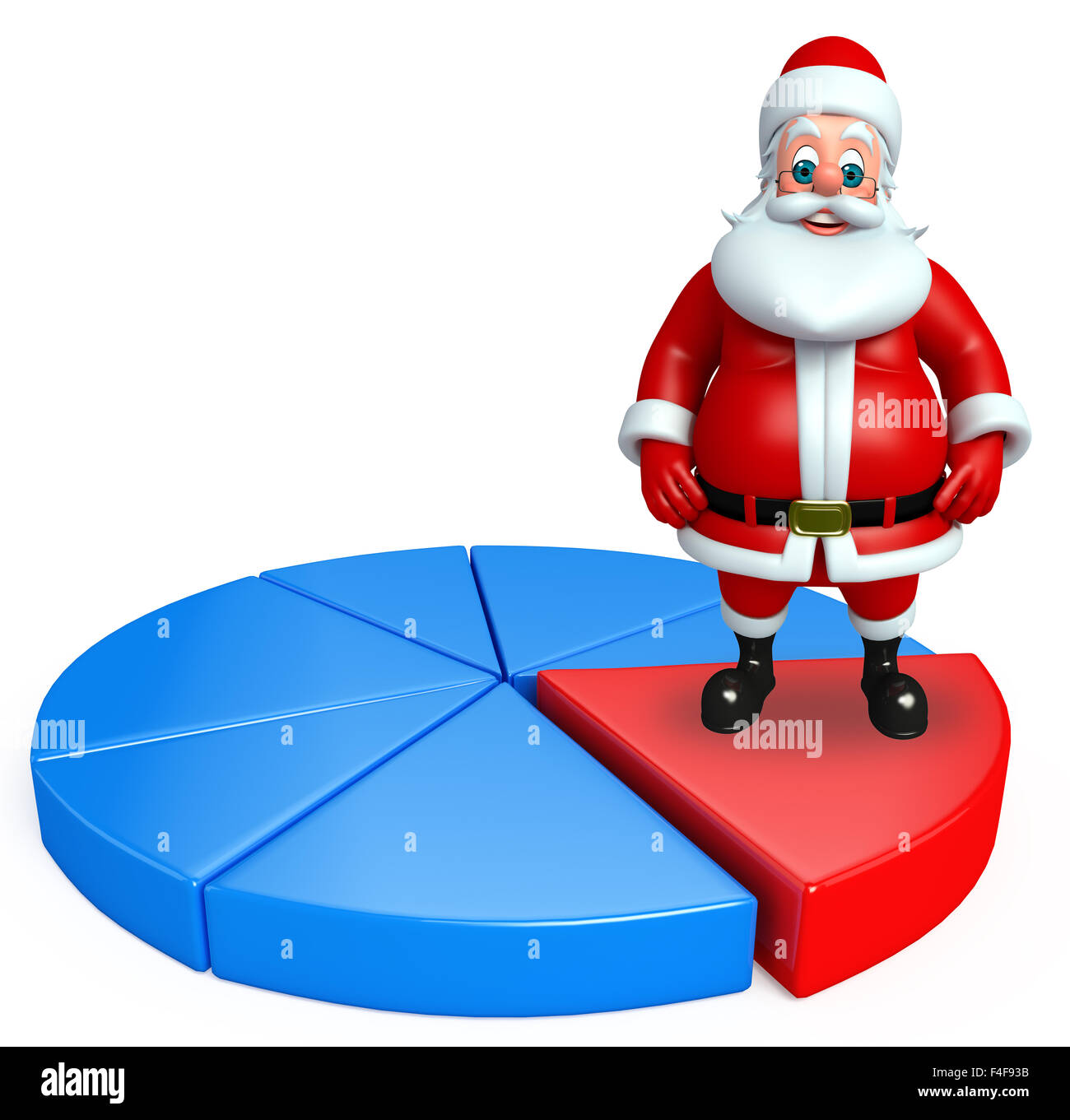 3d rendered illustration of santa claus with business graph Stock Photo ...
