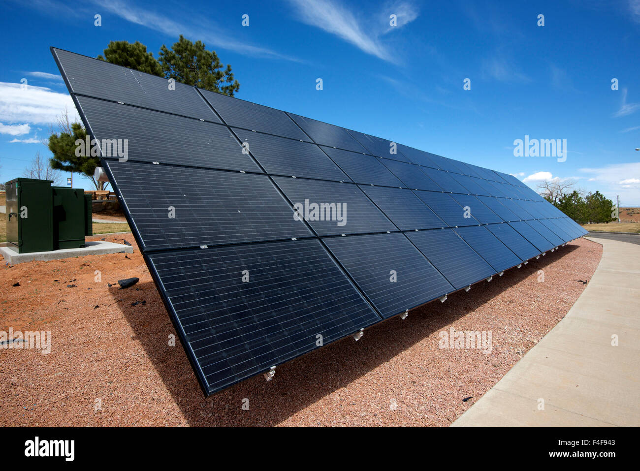 Solar panel array soaks up the desert sun at the visitor's center in ...