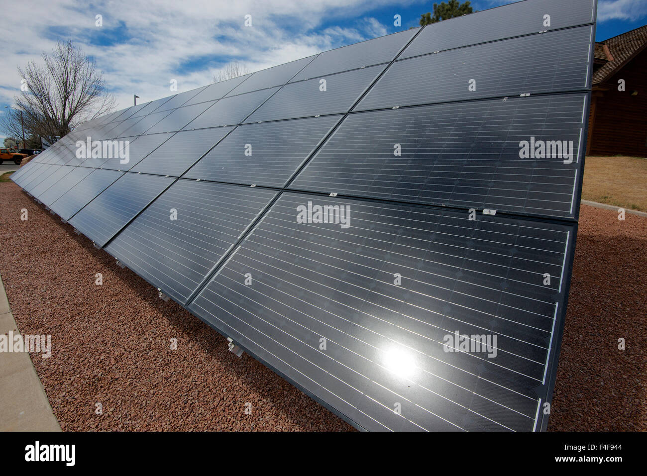 Solar panel array soaks up the desert sun at the visitor's center in ...