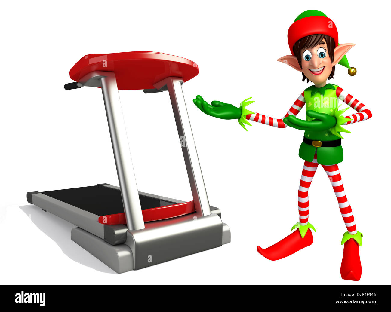 3d rendered illustration of elves with exercising machine Stock Photo ...