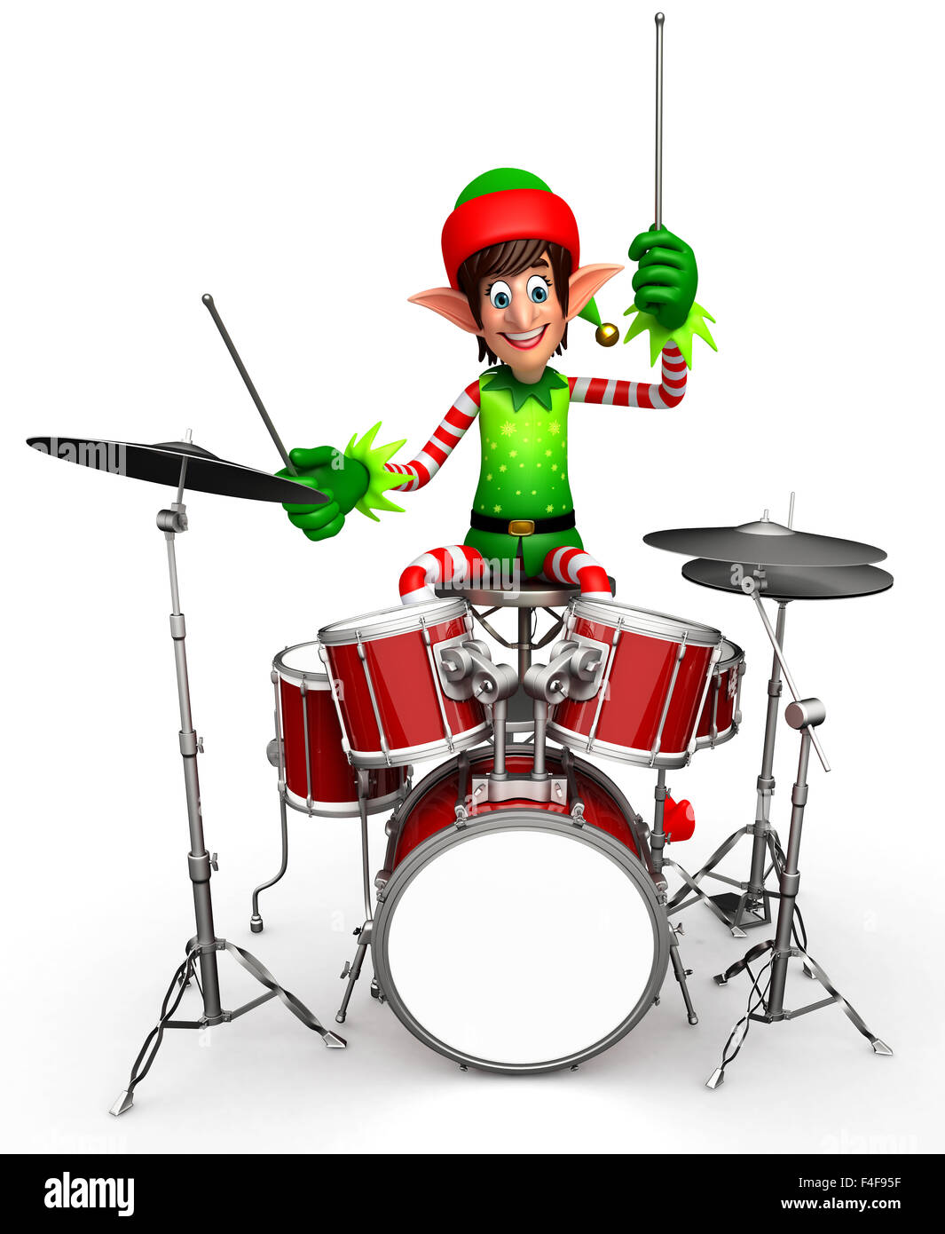 3d rendered illustration of elves with drumstick Stock Photo - Alamy