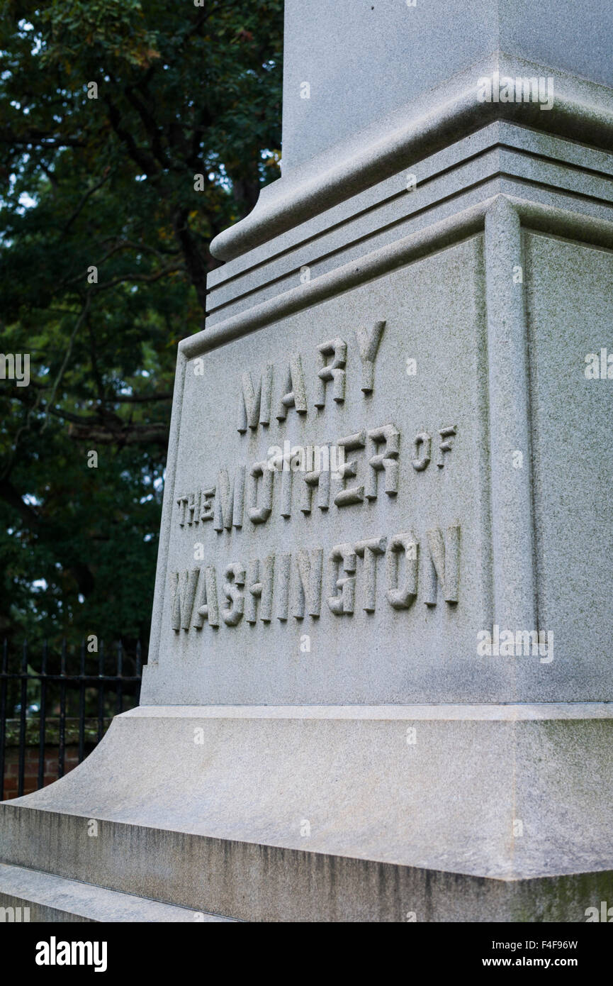 Burial place of the mother of george washington hi-res stock ...