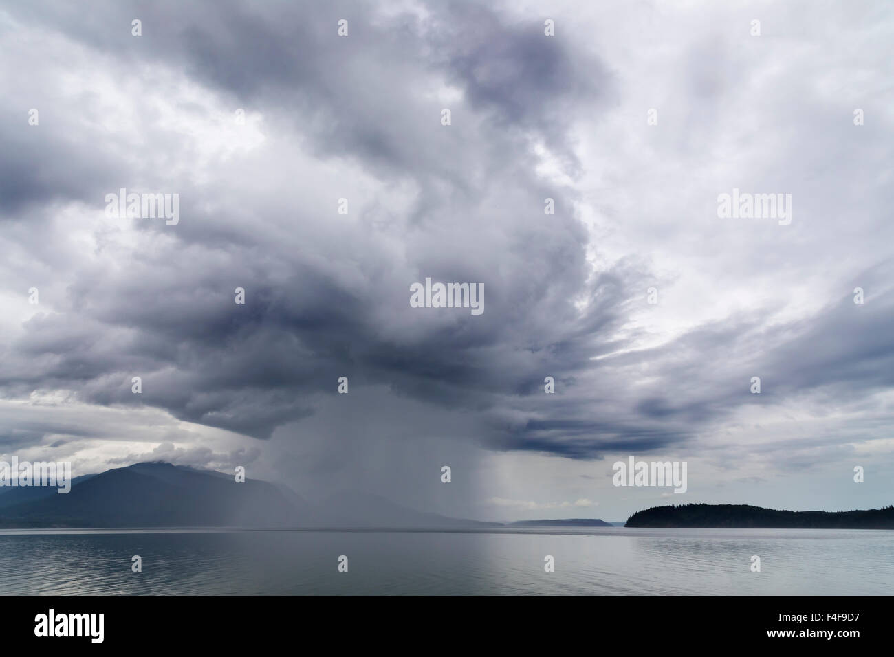 USA, Washington, Seabeck. Rainstorm over Hood Canal. Credit as: Don ...