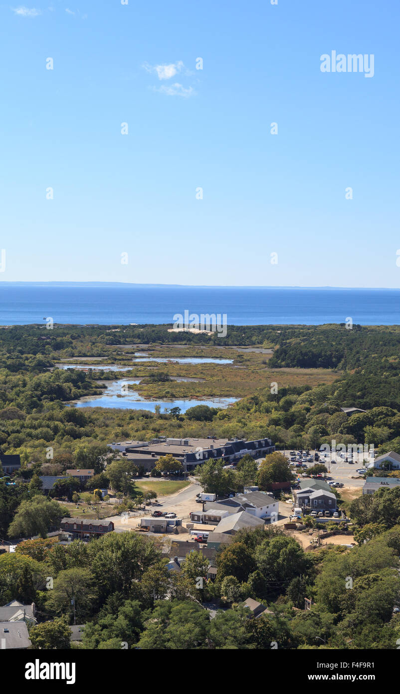 Provincetown, Massachusetts, Cape Cod city view and beach and ocean ...