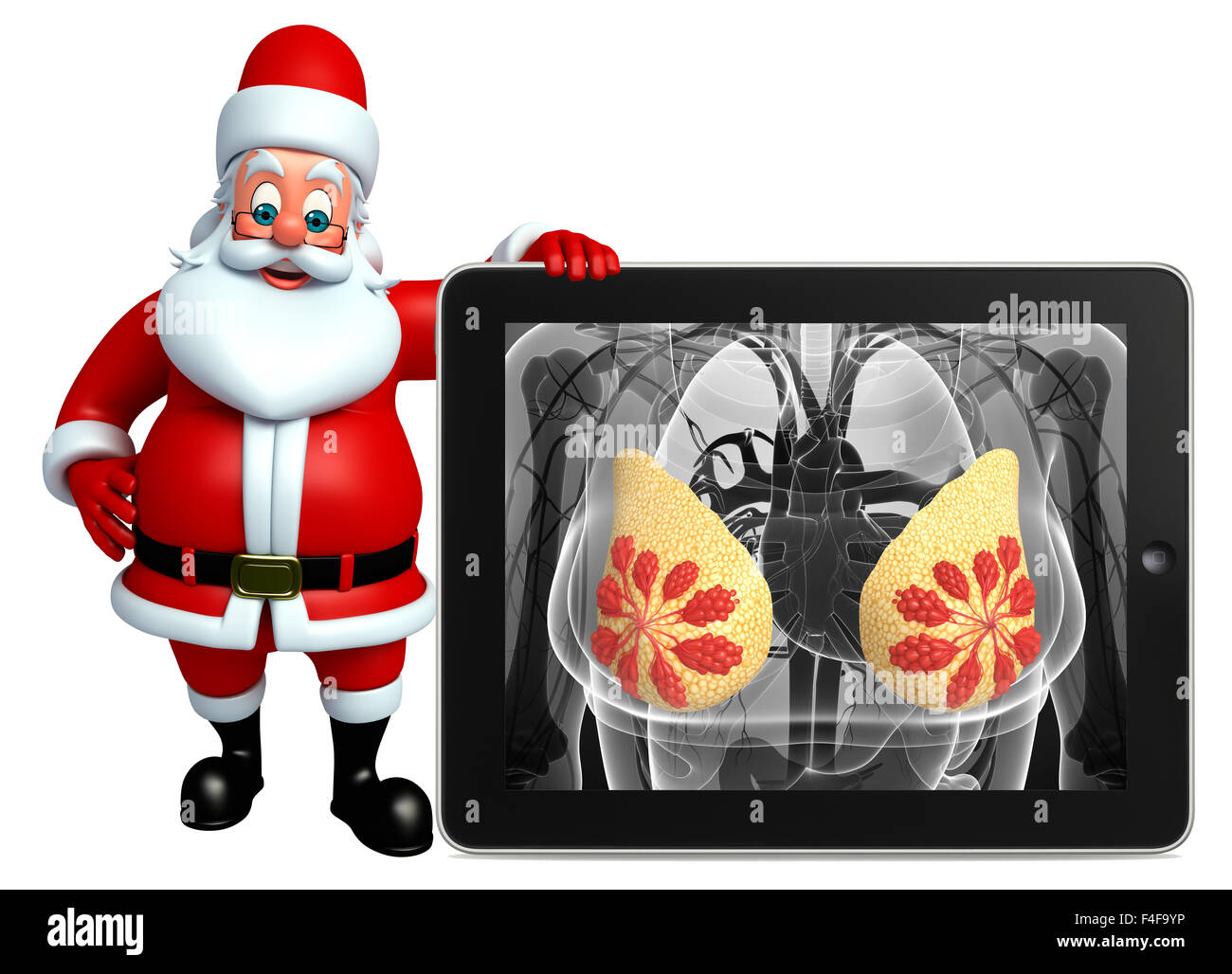 3d rendered illustration of santa claus with anatomical xray Stock ...