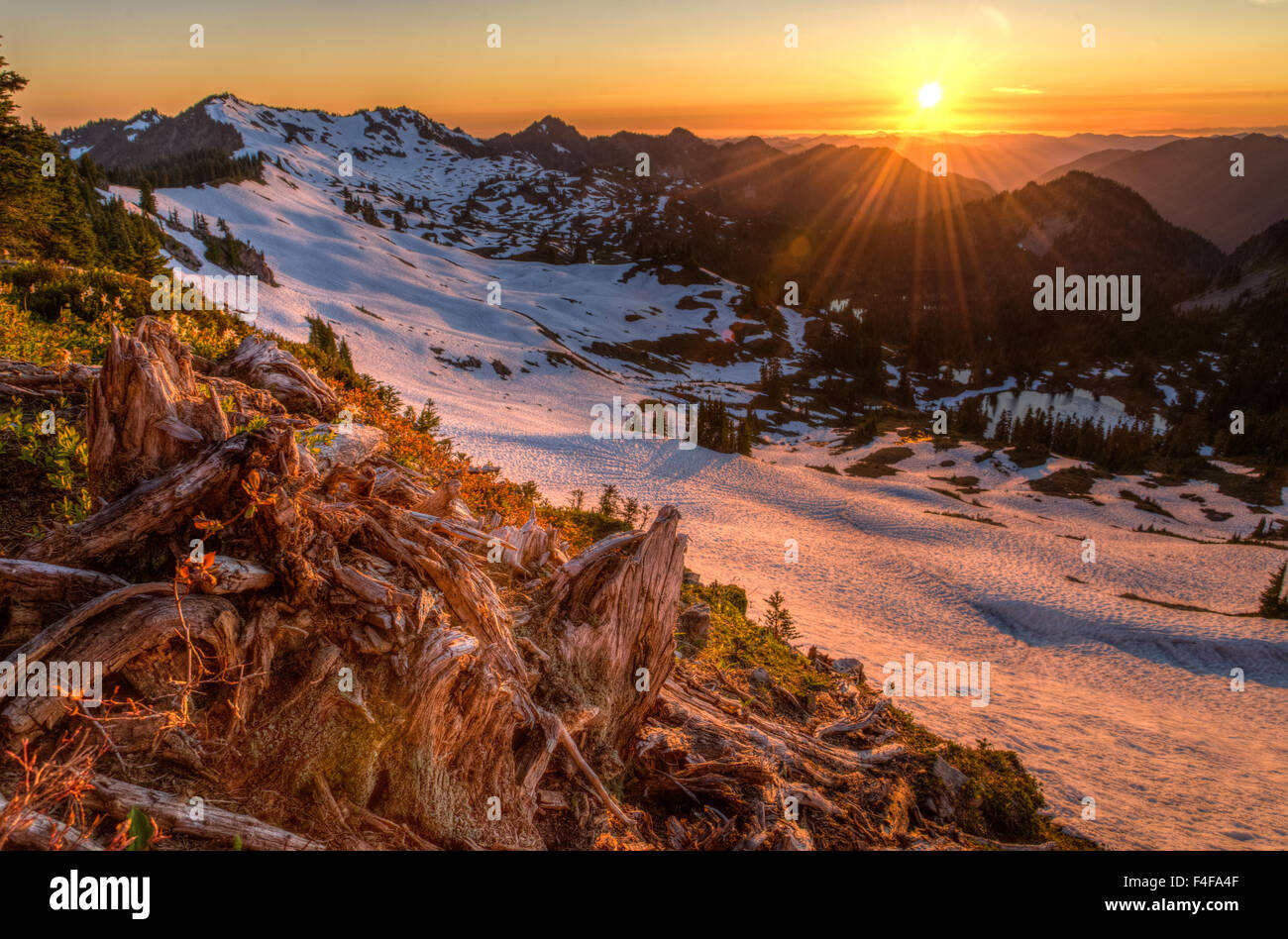 Olympic National Park, Washington State. Sunset on Seven Lakes Basin ...