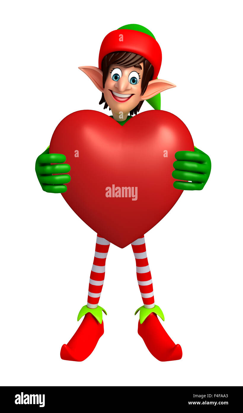 3d rendered illustration of elves with heart shape Stock Photo - Alamy