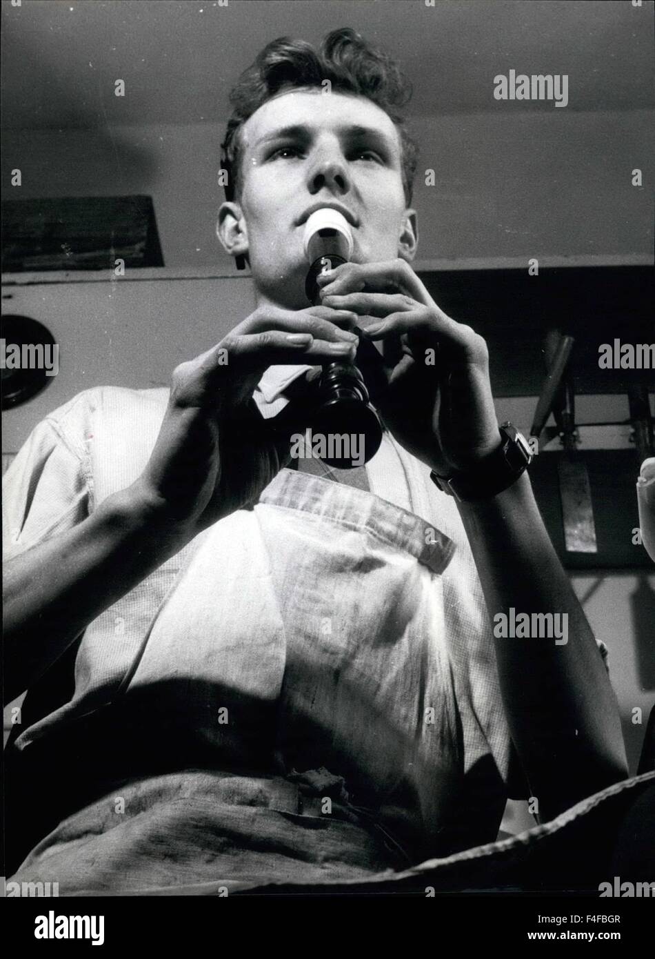 Feb. 24, 1963 - A young apprentice tests the recorder ( this one an ...