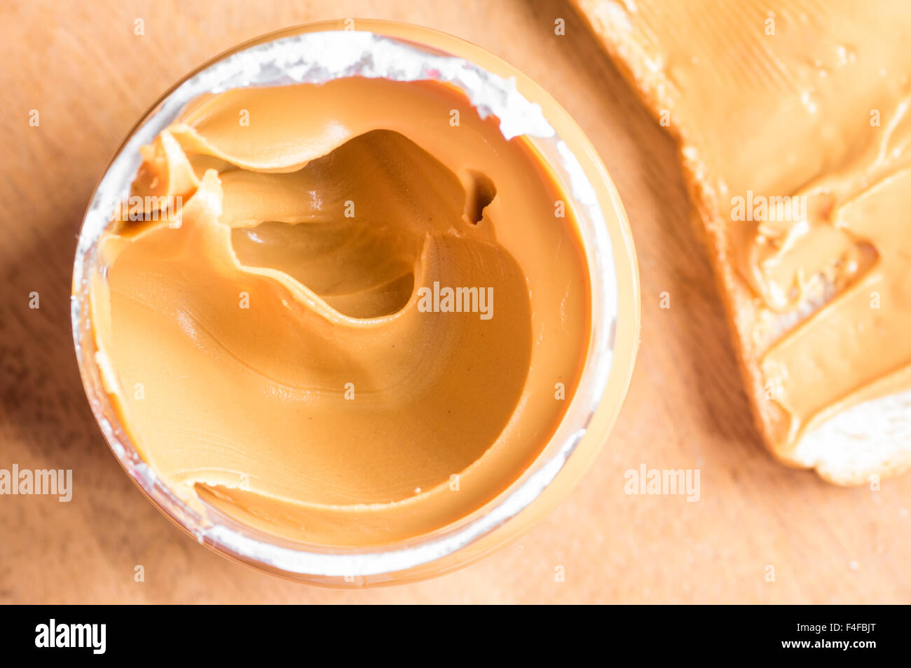 Peanut butter jar top view Stock Photo - Alamy