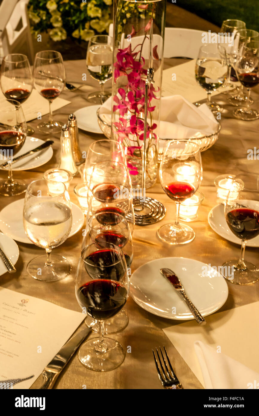 USA, Washington, Seattle. Table setting at a banquet Stock Photo - Alamy