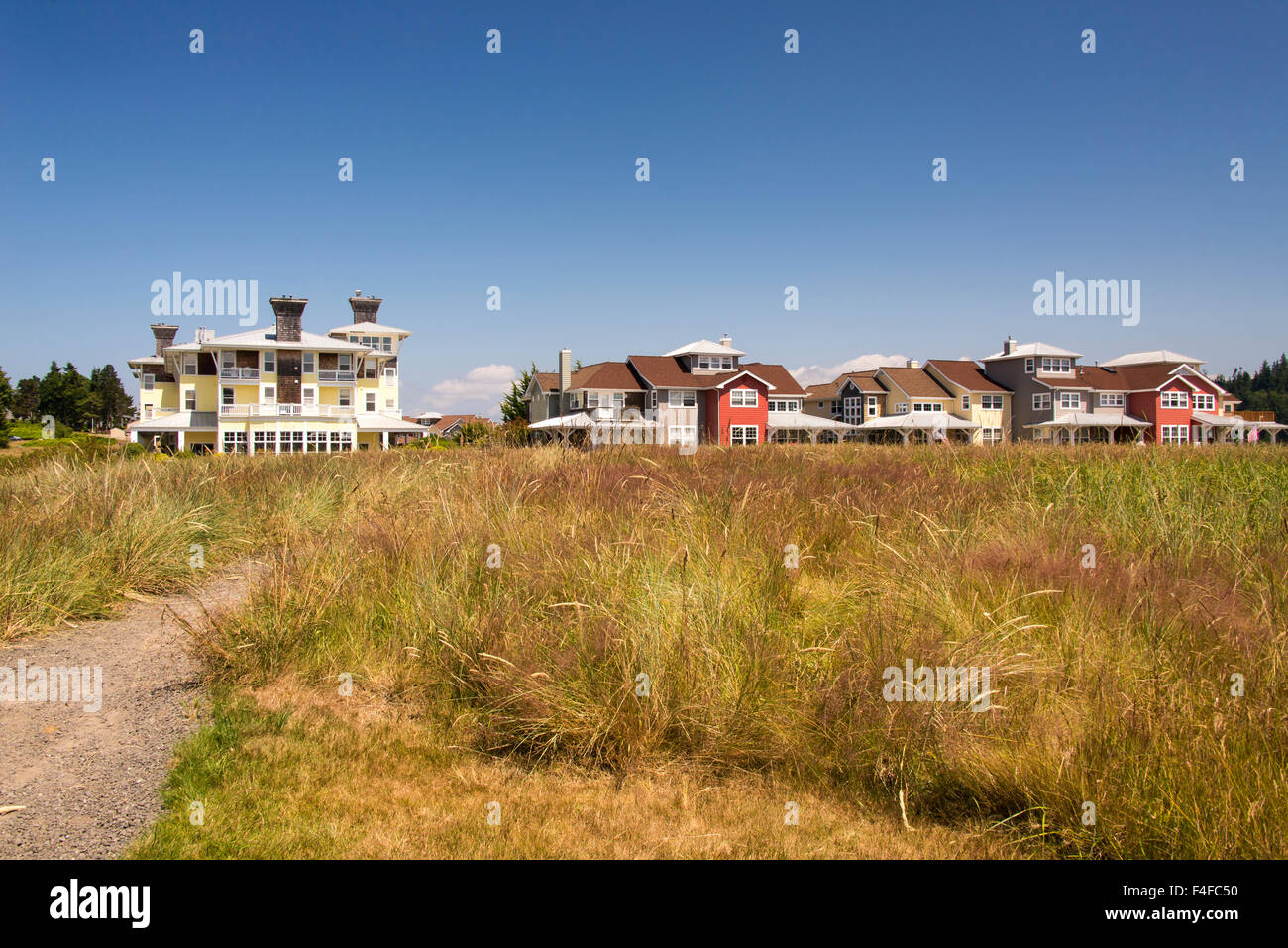 USA, Washington State, Port Ludlow. Waterfront resort and marina at ...
