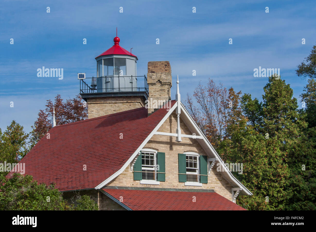 North America, USA, Wisconsin, Door County, Eagle Bluff Lighthouse on ...