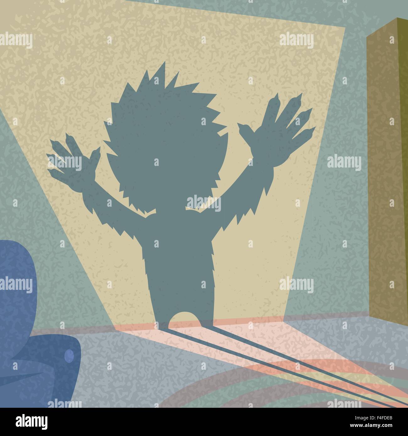 Werewolf Shadow Silhouette Retro Shape Halloween Monster Wild Animal ...