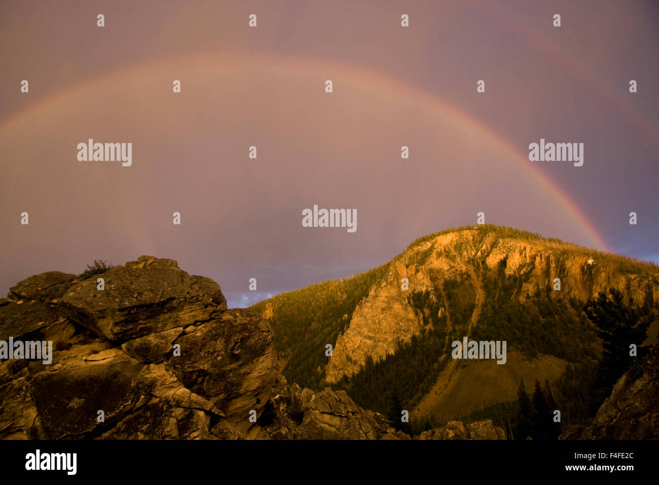 Yellowstone National Park, Golden Gates Rainbow Stock Photo - Alamy