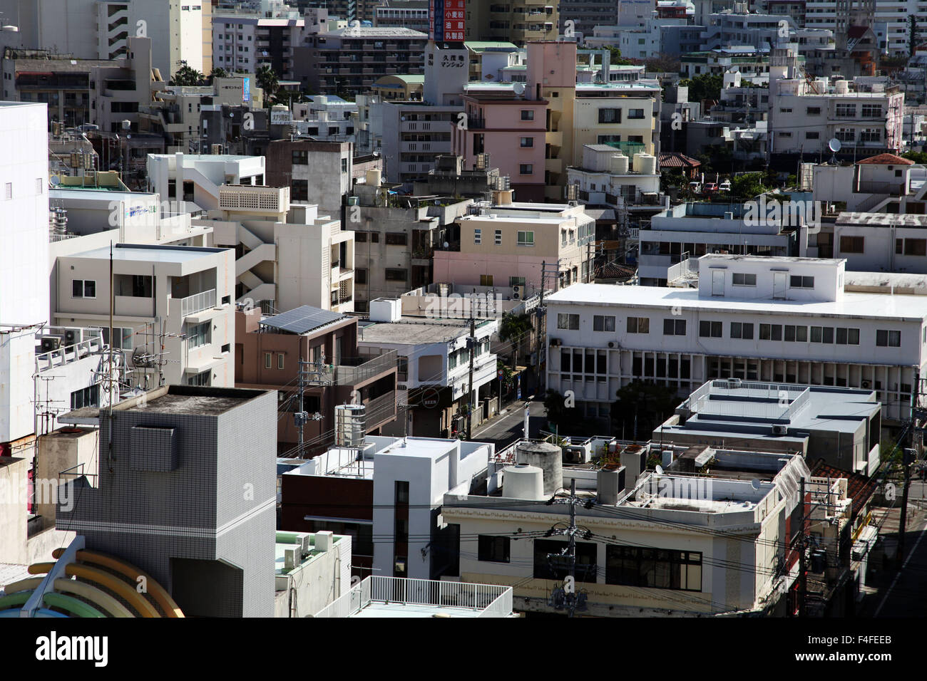 It's a photo of Naha City in Okinawa in Japan. It's a cityscape of a ...
