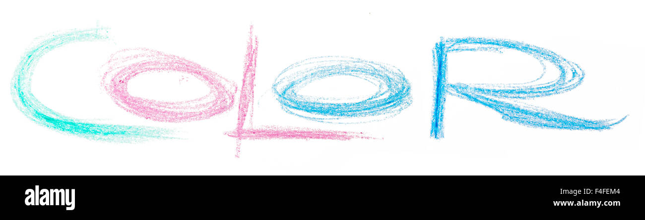 'COLOR' hand-writing text on white drawing paper Stock Photo - Alamy