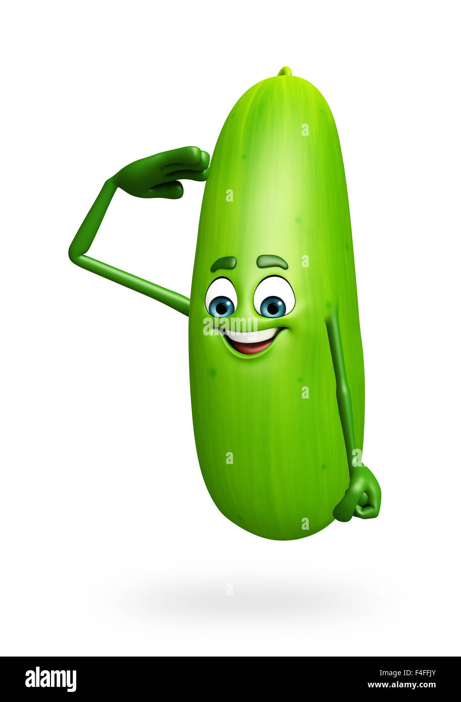 3d rendered illustration of cucumber cartoon character Stock Photo - Alamy