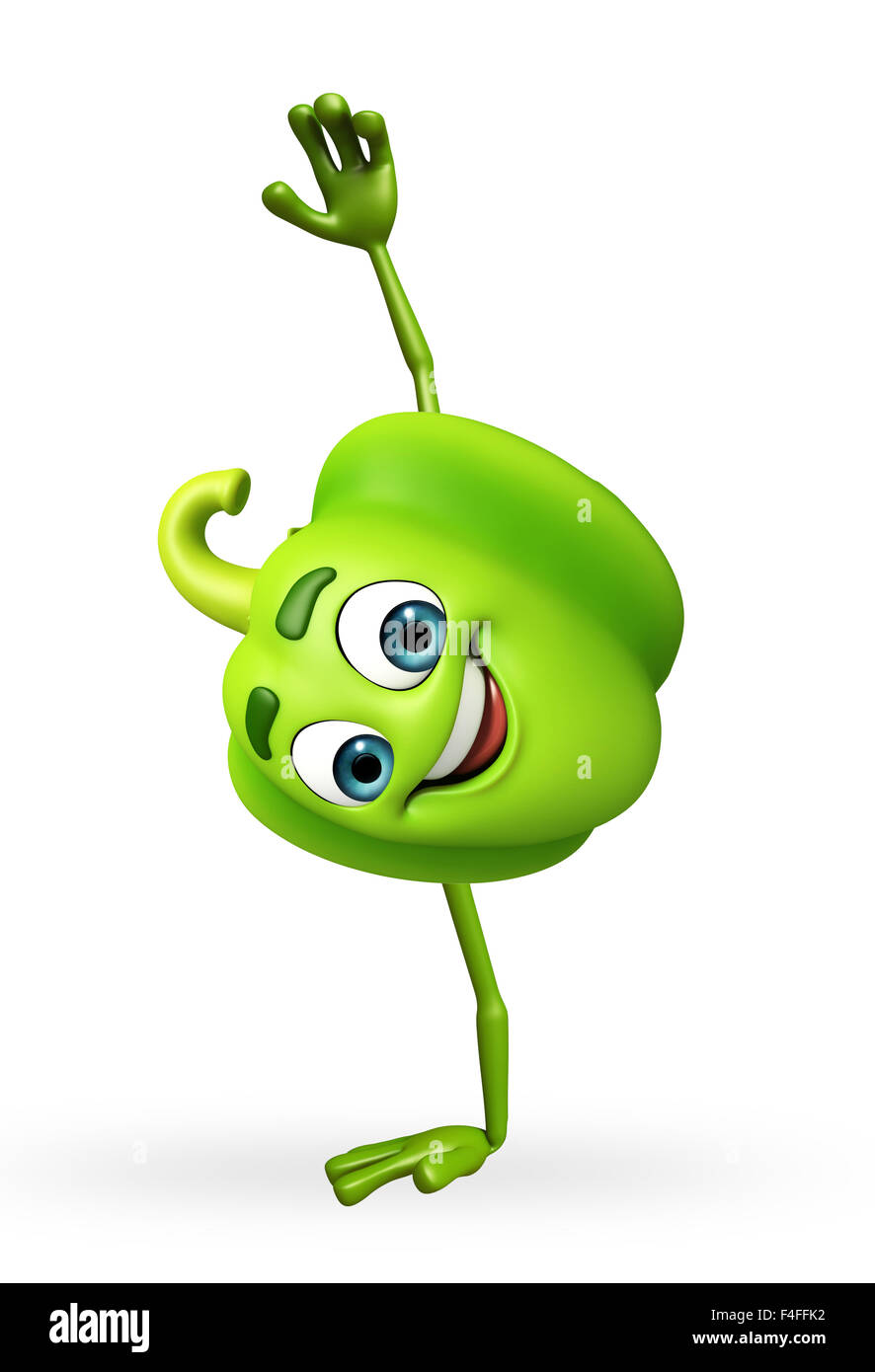 3d rendered illustration of cartoon character of capsicum Stock Photo ...