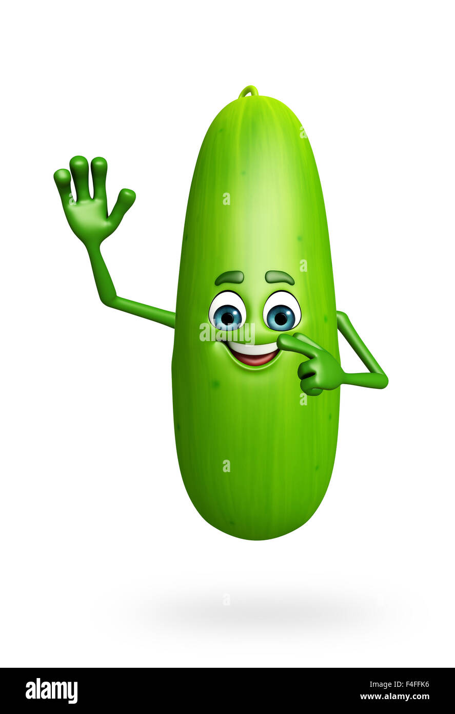 3d rendered illustration of cucumber cartoon character Stock Photo - Alamy