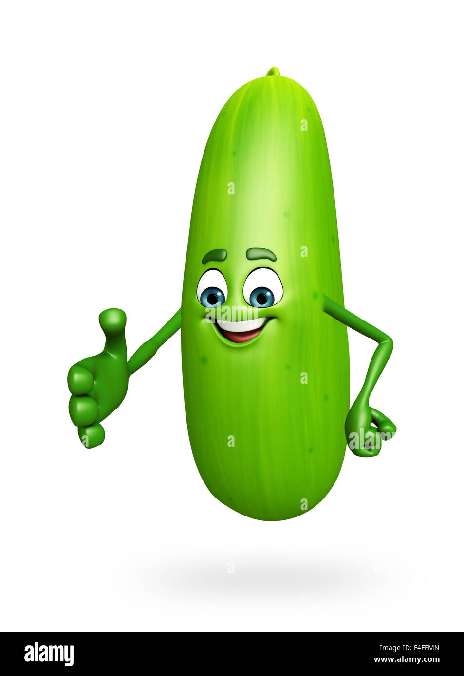 3d rendered illustration of cucumber cartoon character Stock Photo - Alamy