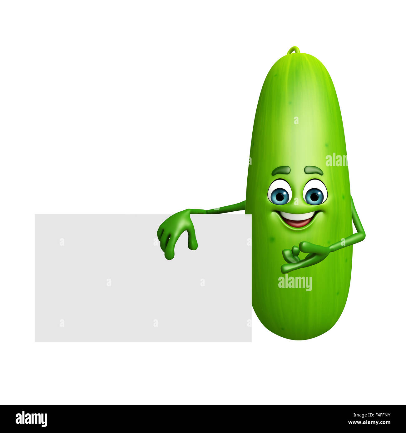 3d rendered illustration of cucumber cartoon character Stock Photo - Alamy