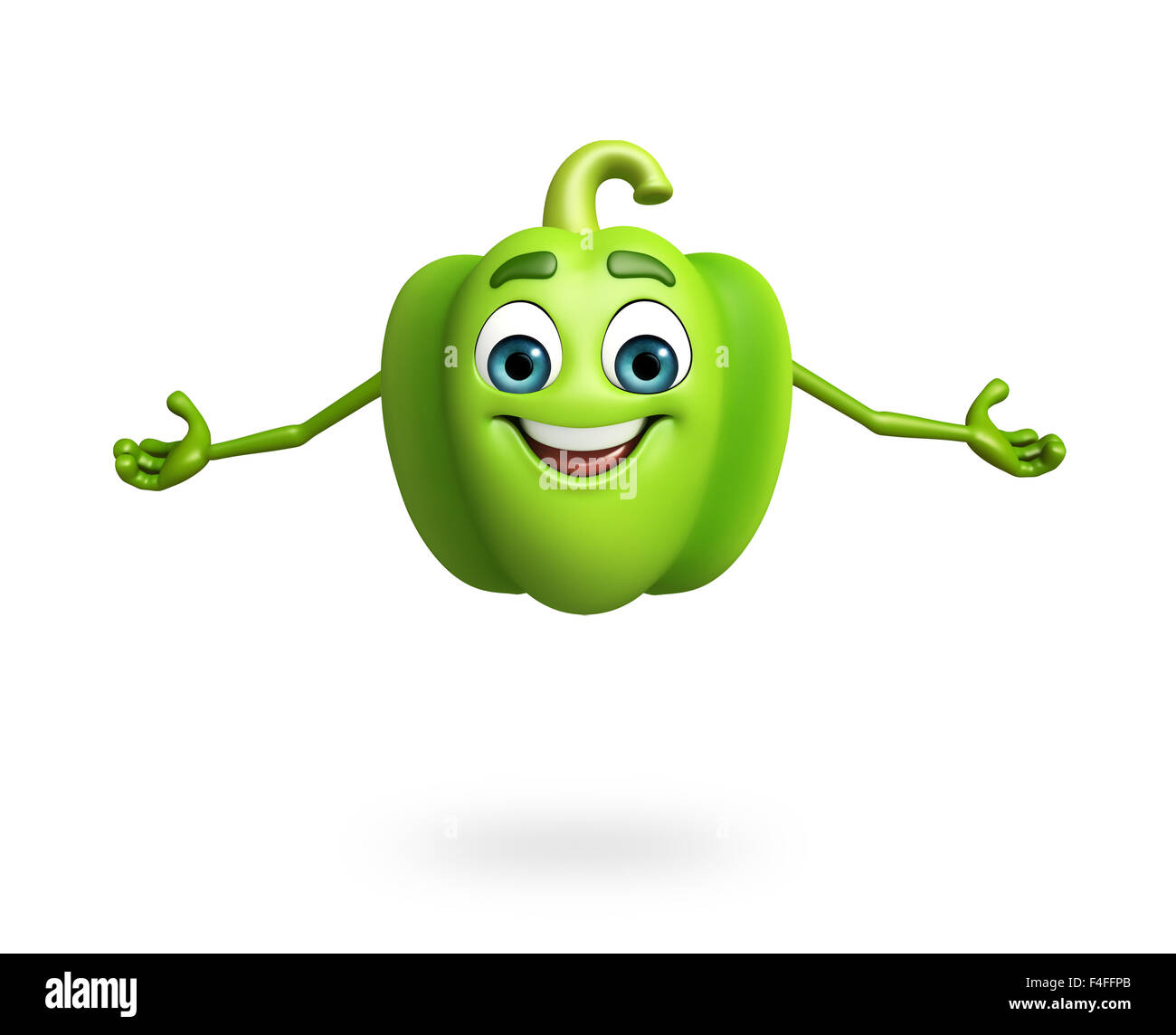 3d rendered illustration of cartoon character of capsicum Stock Photo ...