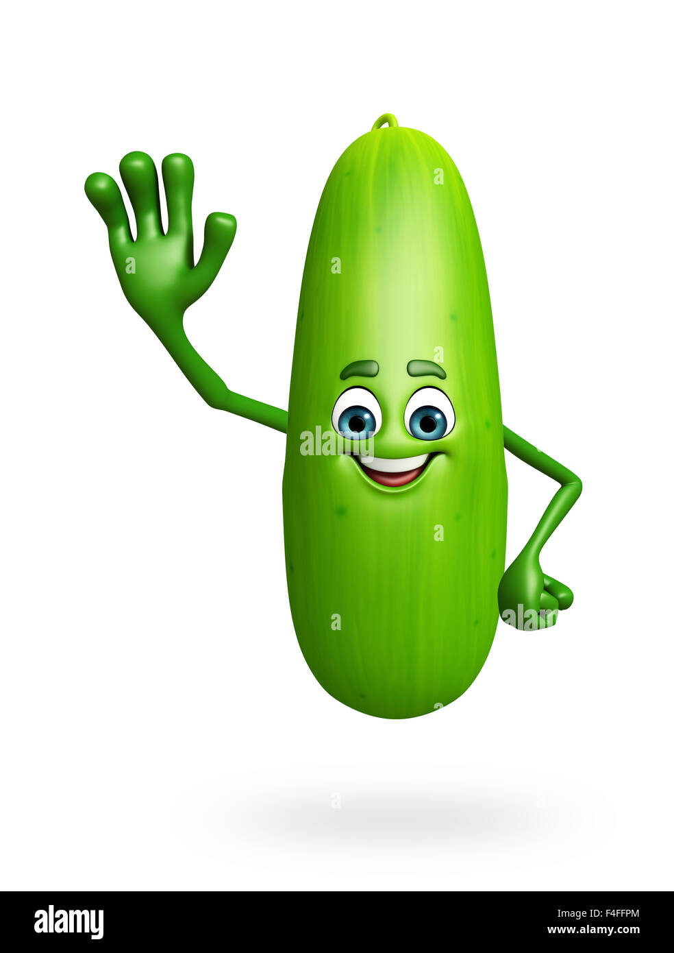 3d rendered illustration of cucumber cartoon character Stock Photo - Alamy