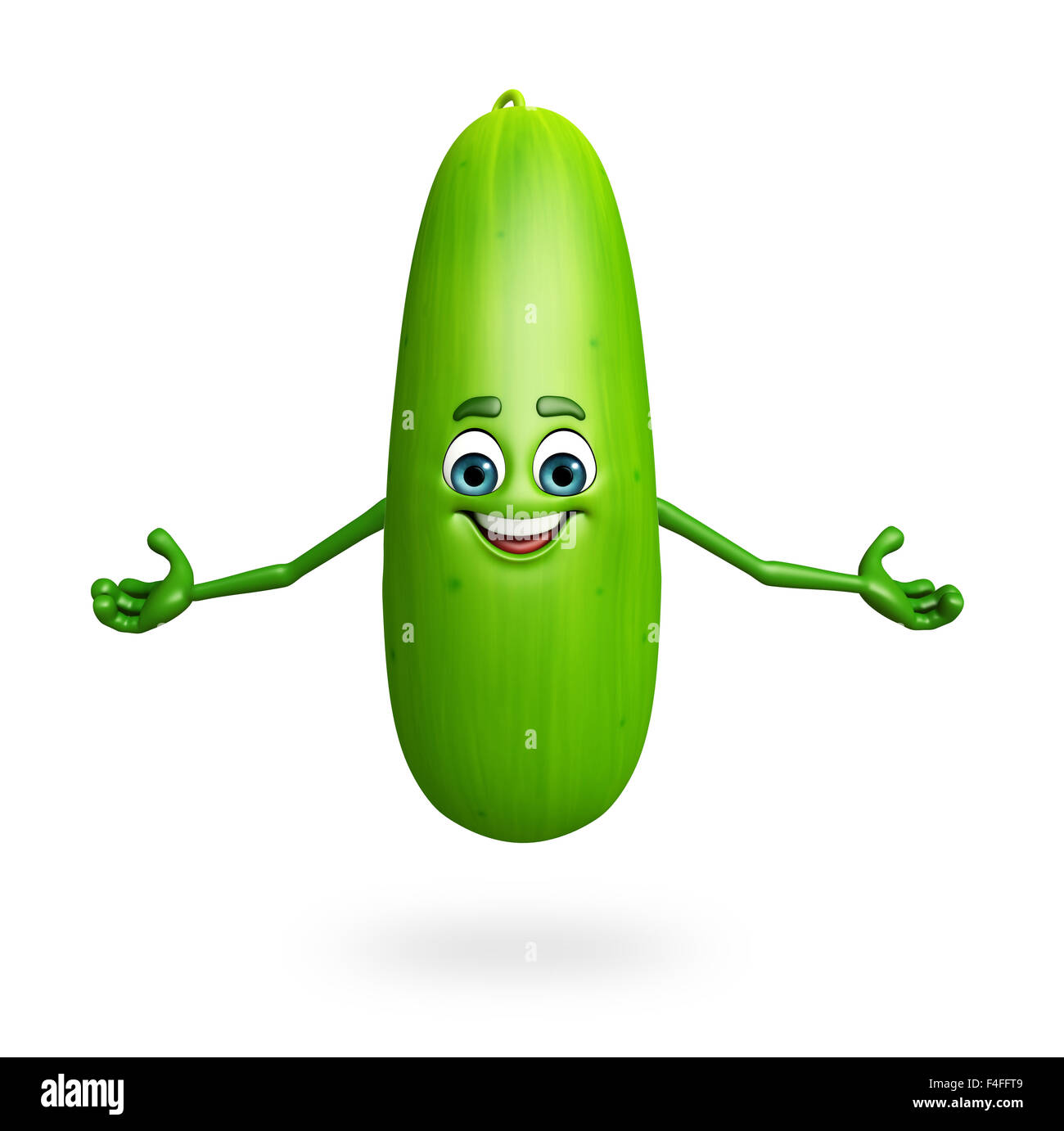 3d rendered illustration of cucumber cartoon character Stock Photo - Alamy