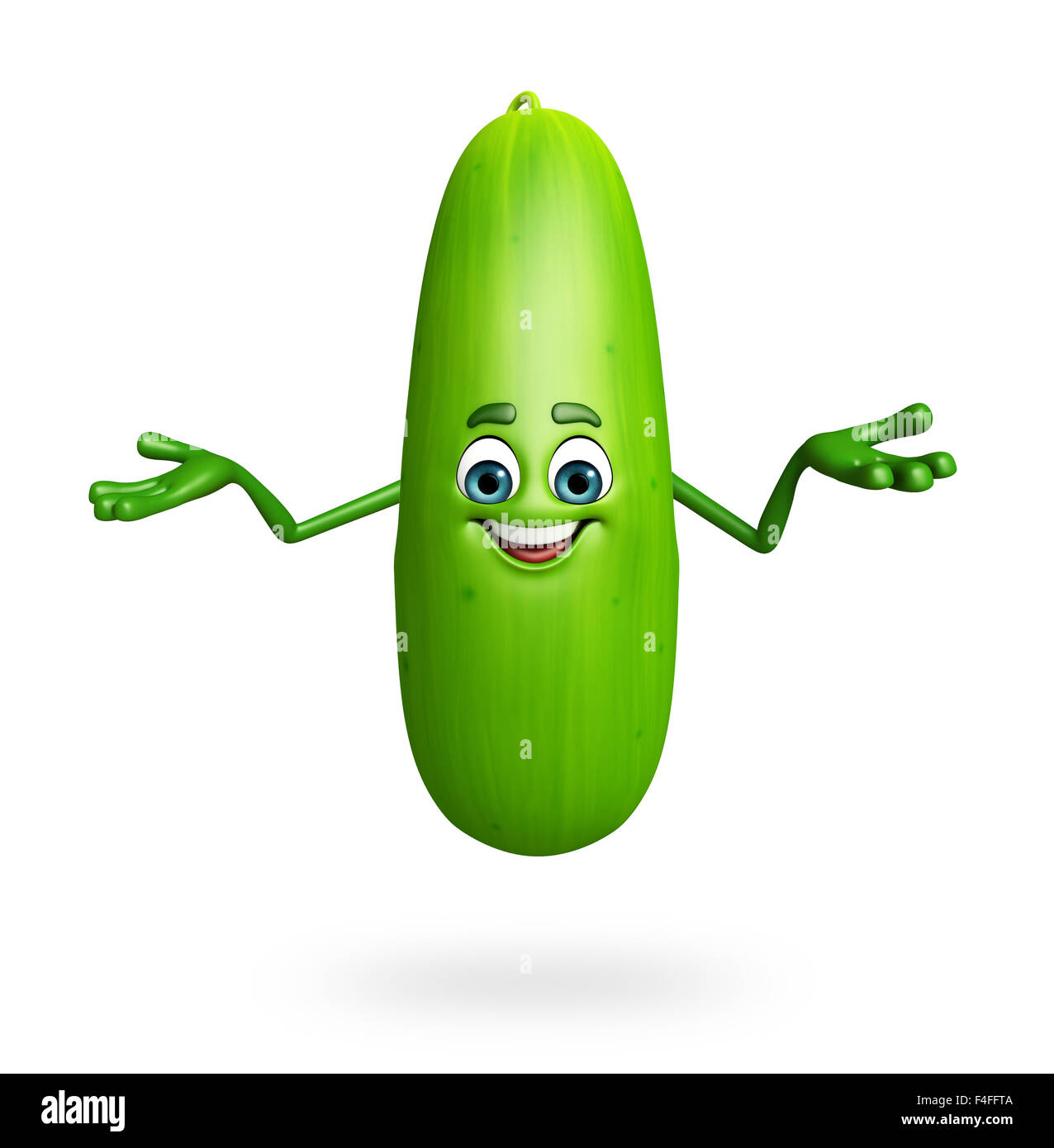 3d rendered illustration of cucumber cartoon character Stock Photo - Alamy