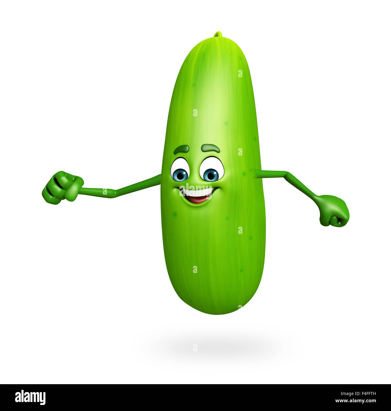 3d rendered illustration of cucumber cartoon character Stock Photo - Alamy