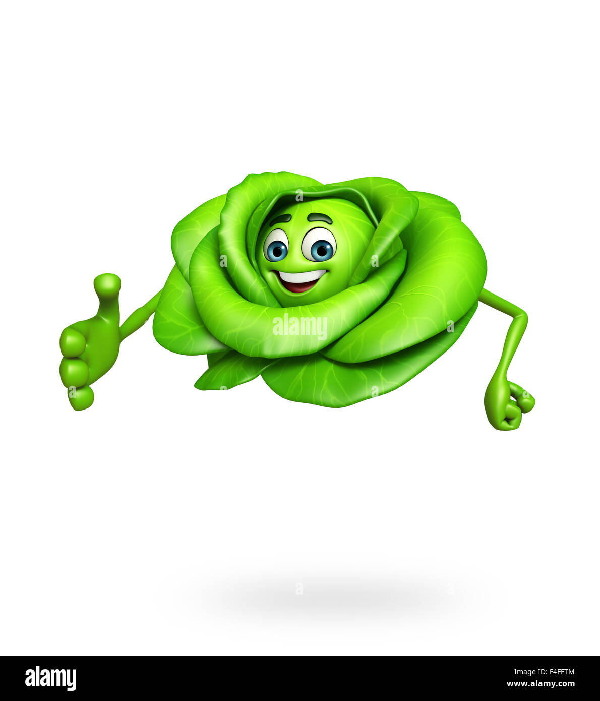 3d rendered illustration of cartoon character of cabbage Stock Photo ...