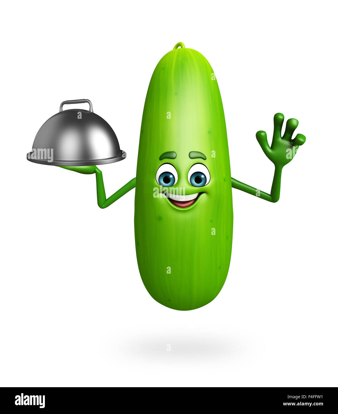 3d rendered illustration of cucumber cartoon character Stock Photo - Alamy
