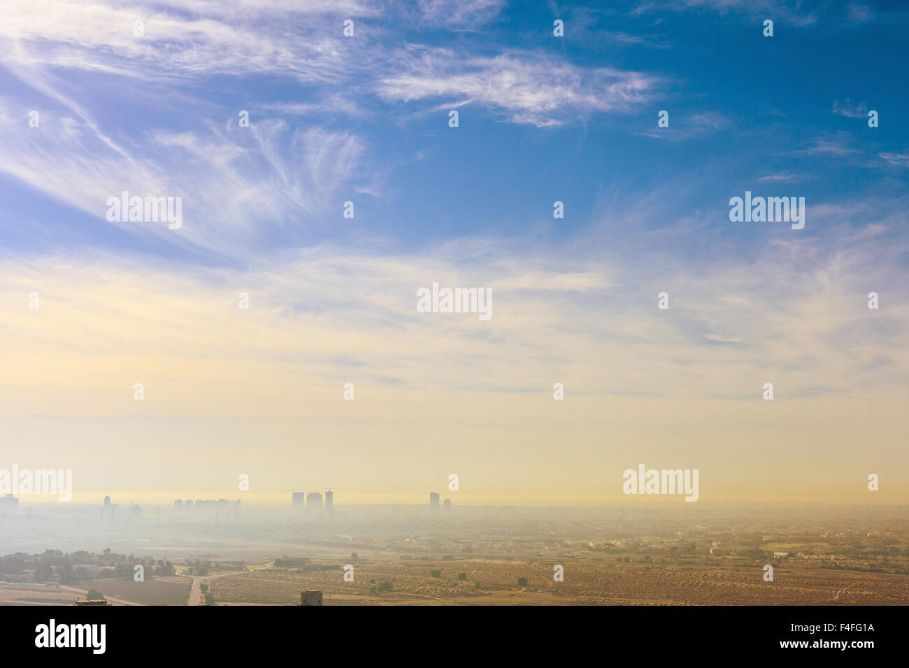 Dubai skyline, United Arab Emirates. Desert and city Stock Photo - Alamy